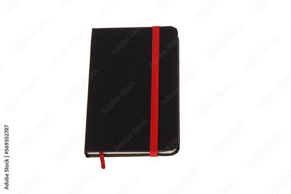 LIBRETA O PEQUEÑA AGENDA ABIERTA Y CERRADA EN FONDO BLANCO Stock Photo ...