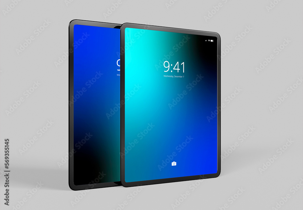 Tablet UI Screens Mockup Stock Template | Adobe Stock