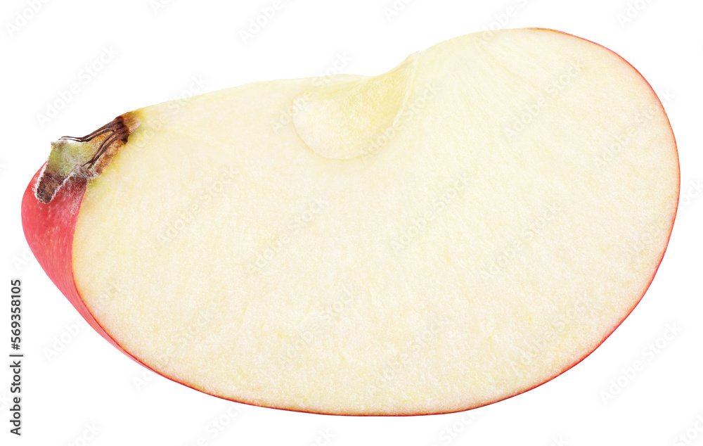 Wedge of red apple fruit without seed isolated on transparent ...