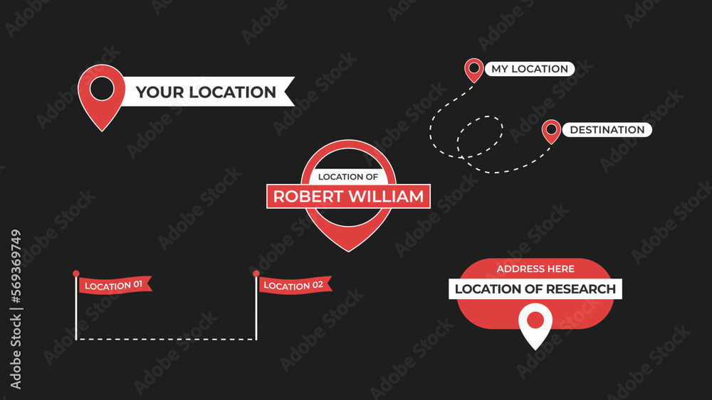 Location Titles Overlays Stock Template | Adobe Stock