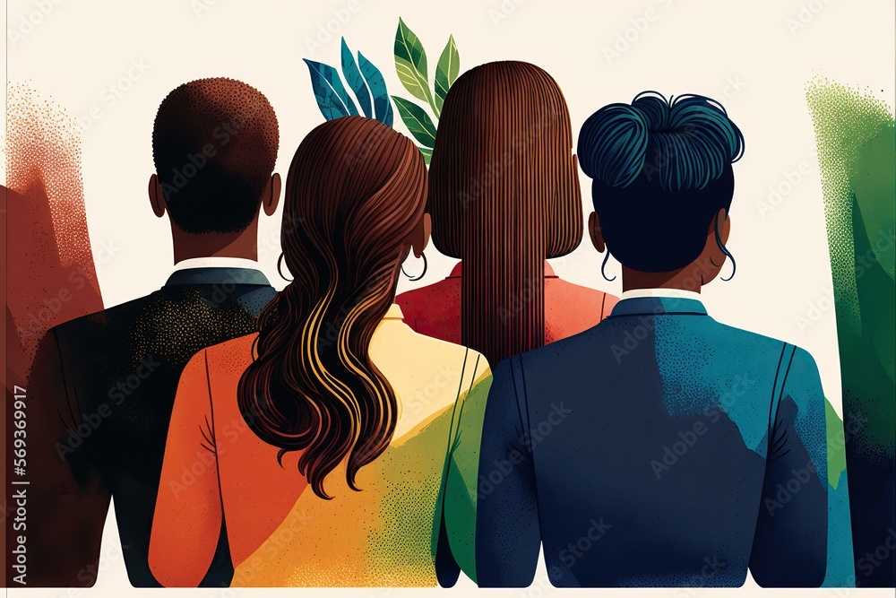 group of colleagues from different backgrounds, concept of Cultural ...