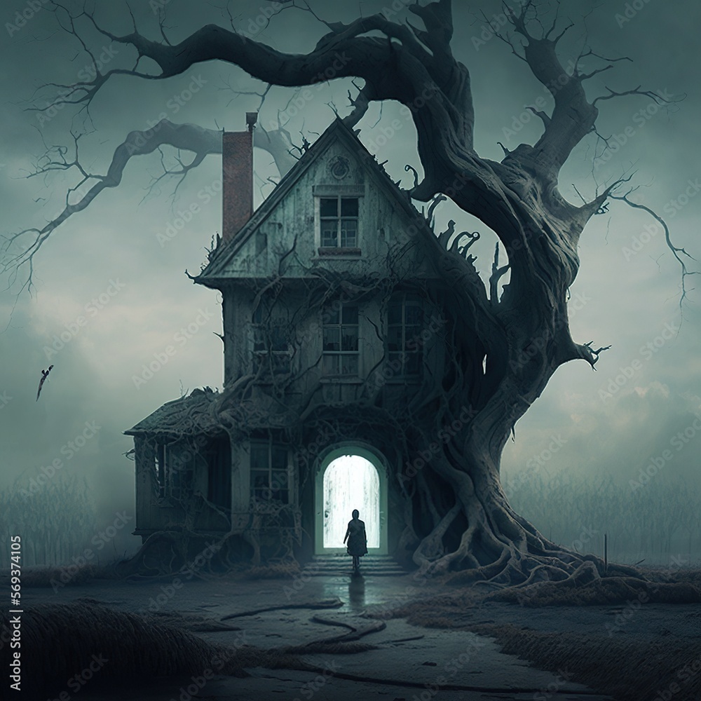 Eerie house, concept of Mysterious and Foreboding, created with ...