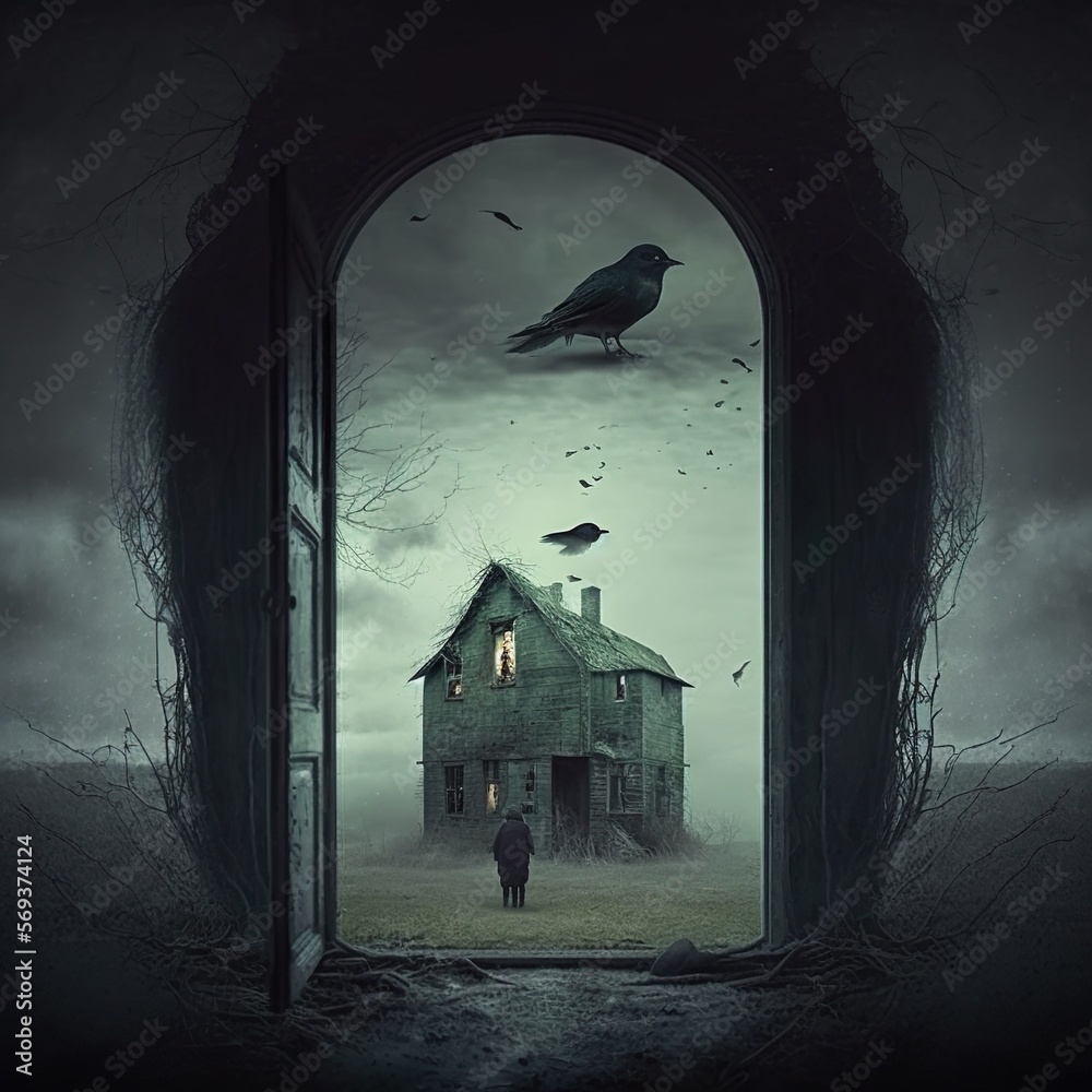 Eerie house, concept of Mysterious and Foreboding, created with ...