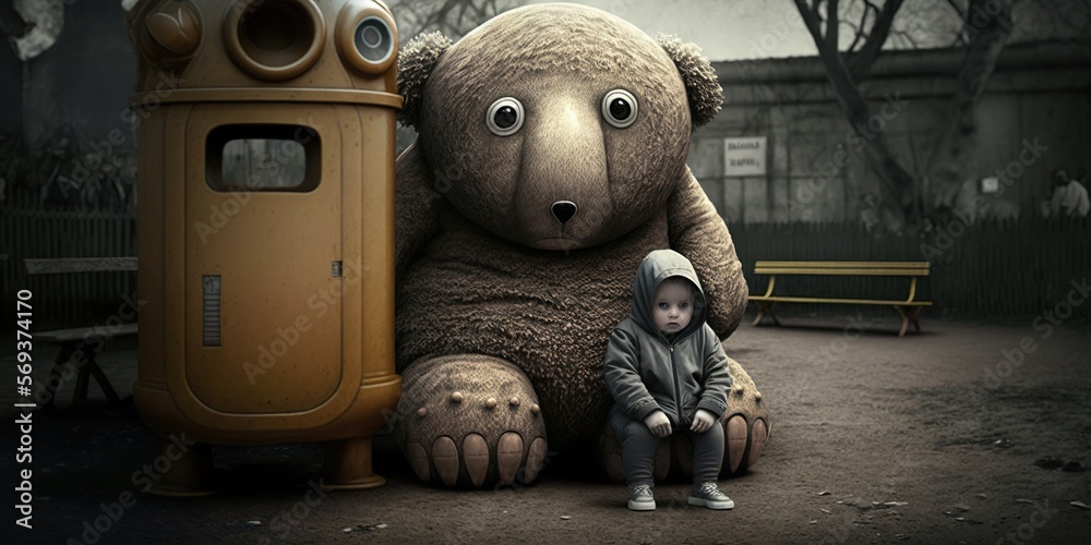 Imaginary friend on childrens playground, concept of Invisible Playmate ...