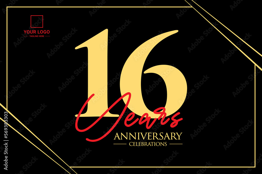 16th anniversary celebration logo design concept. Logo Vector Templates ...
