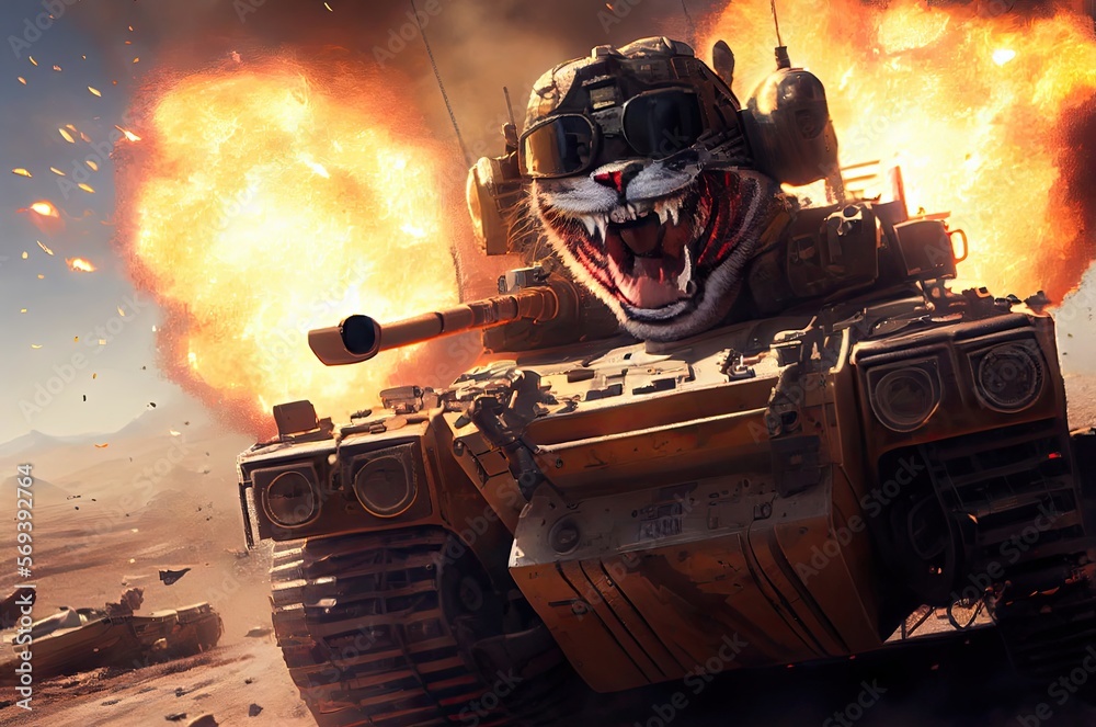 Military Tiger Gallant And Standing Up For His Country Generative AI ...