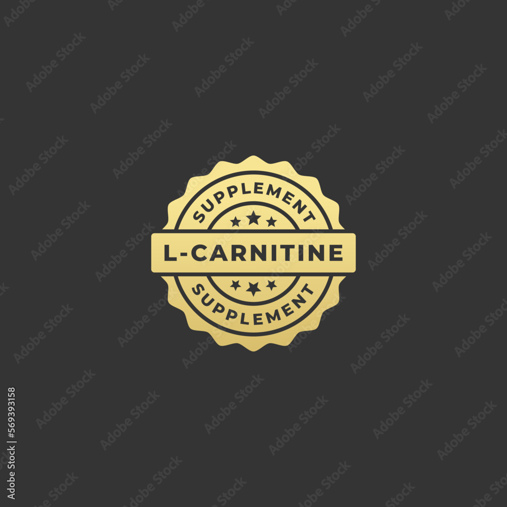 Elegant L-Carnitine Seal or L-Carnitine Supplement Label Vector On ...