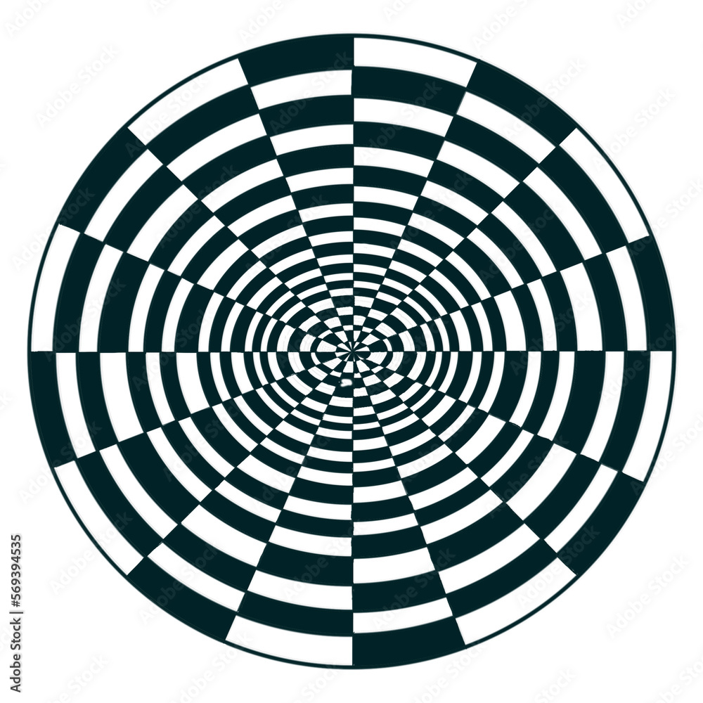 3D illustrious psychedelic circle optical illusion. Hypnotic surreal on abstract background ...