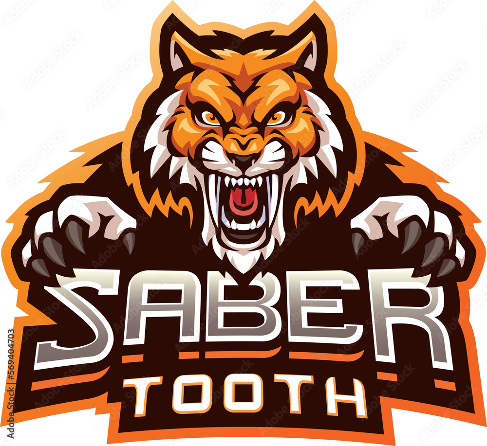 Sabertooth esport mascot Stock Illustration | Adobe Stock