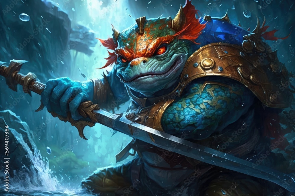 A powerful amphibian warrior, who can leap at enemy units to stun them ...
