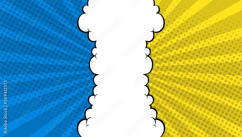 Vector comic cartoon versus fight background with cloud Stock Vector ...