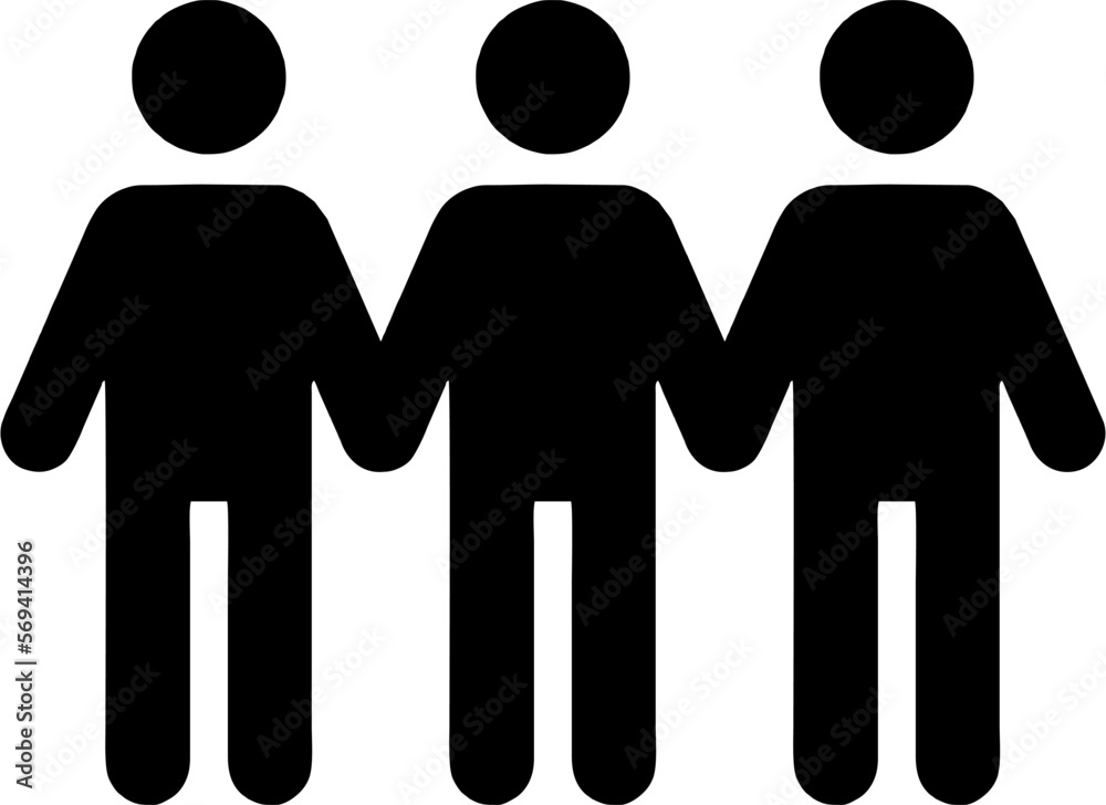 3 Man Silhouette free icon Stock Vector | Adobe Stock