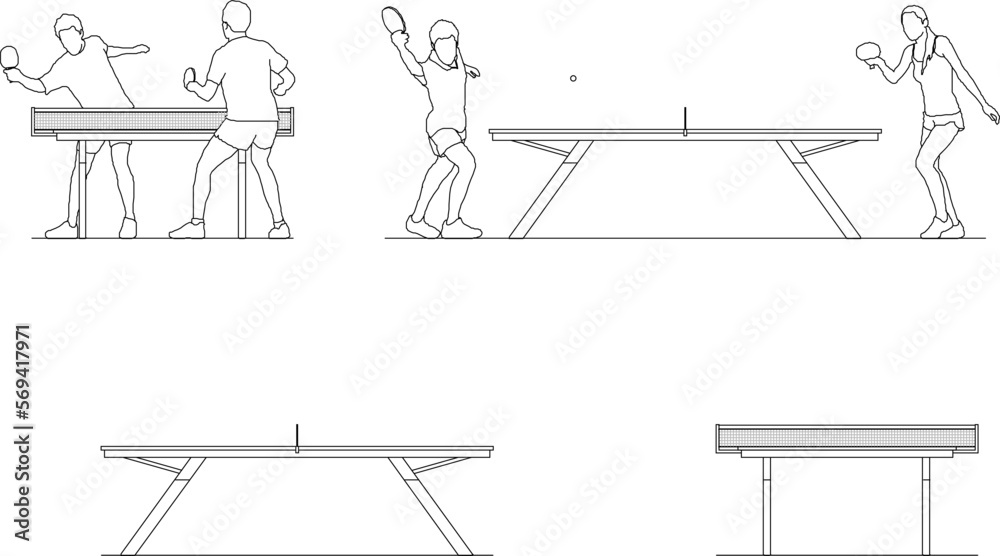 Vector sketch illustration of a table tennis athlete Stock Vector ...