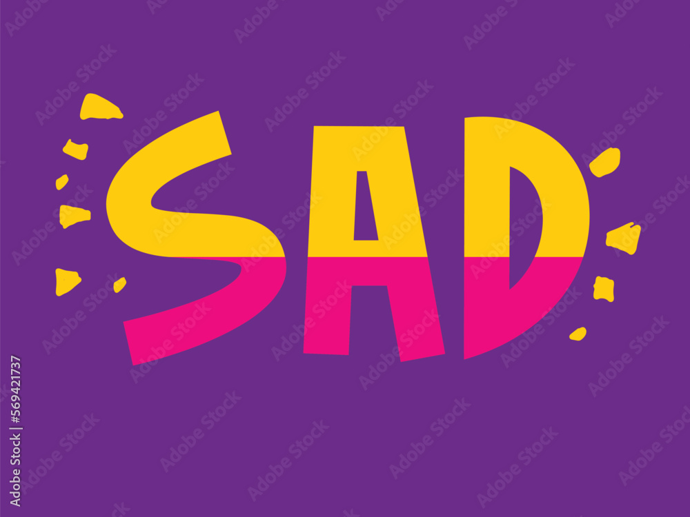 Sad logo word Stock Vector | Adobe Stock