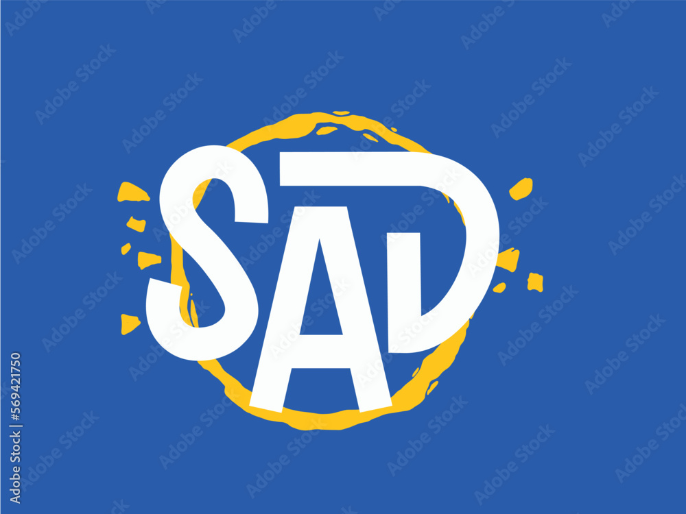 Sad logo word Stock Vector | Adobe Stock