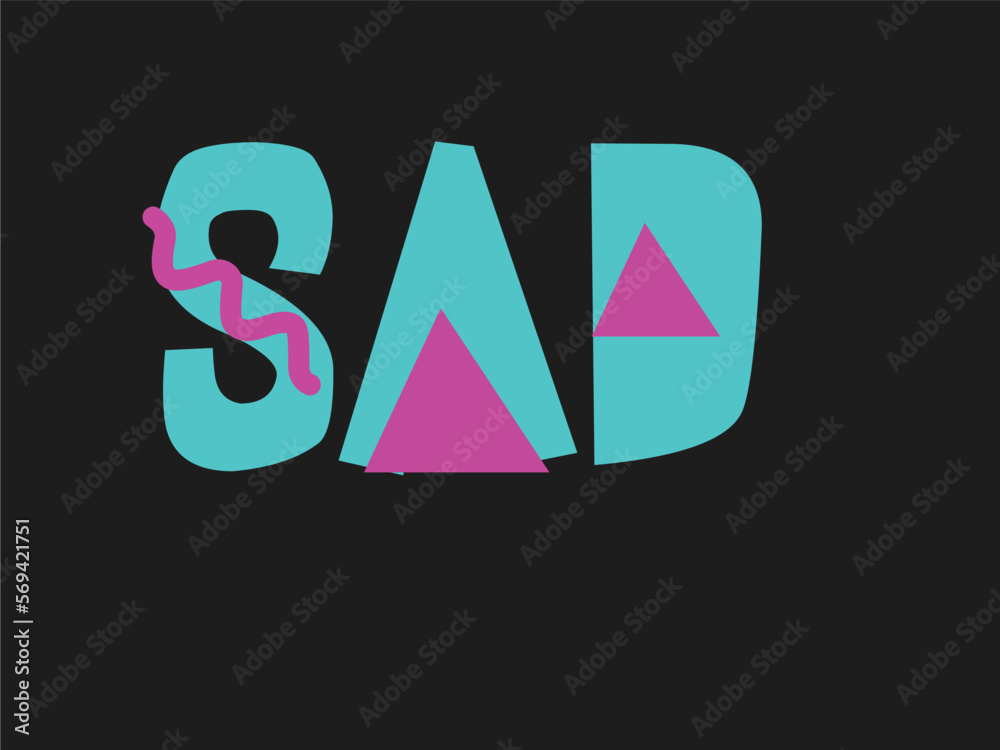 Sad logo word Stock Vector | Adobe Stock