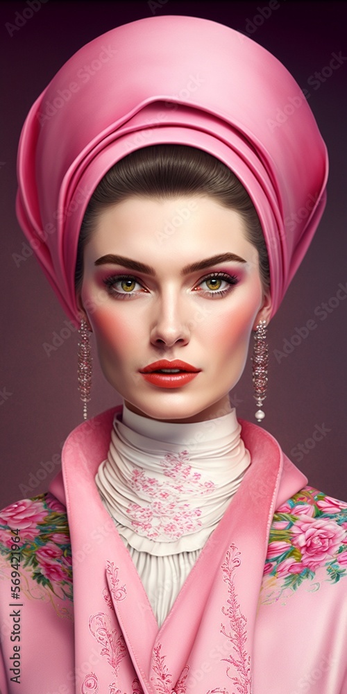 Hübsche russische Frau als Model im Portrait bei Modeaufnahmen im ...