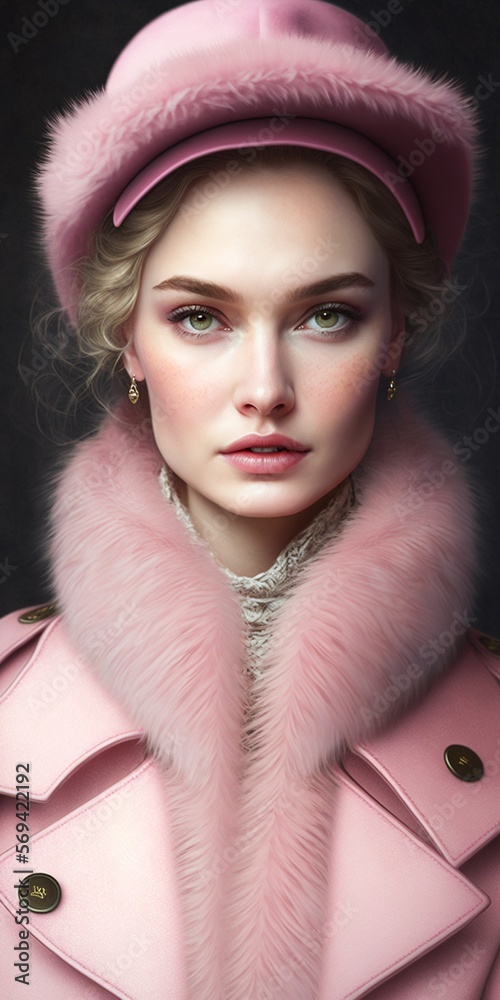 Hübsche russische Frau als Model im Portrait bei Modeaufnahmen im ...