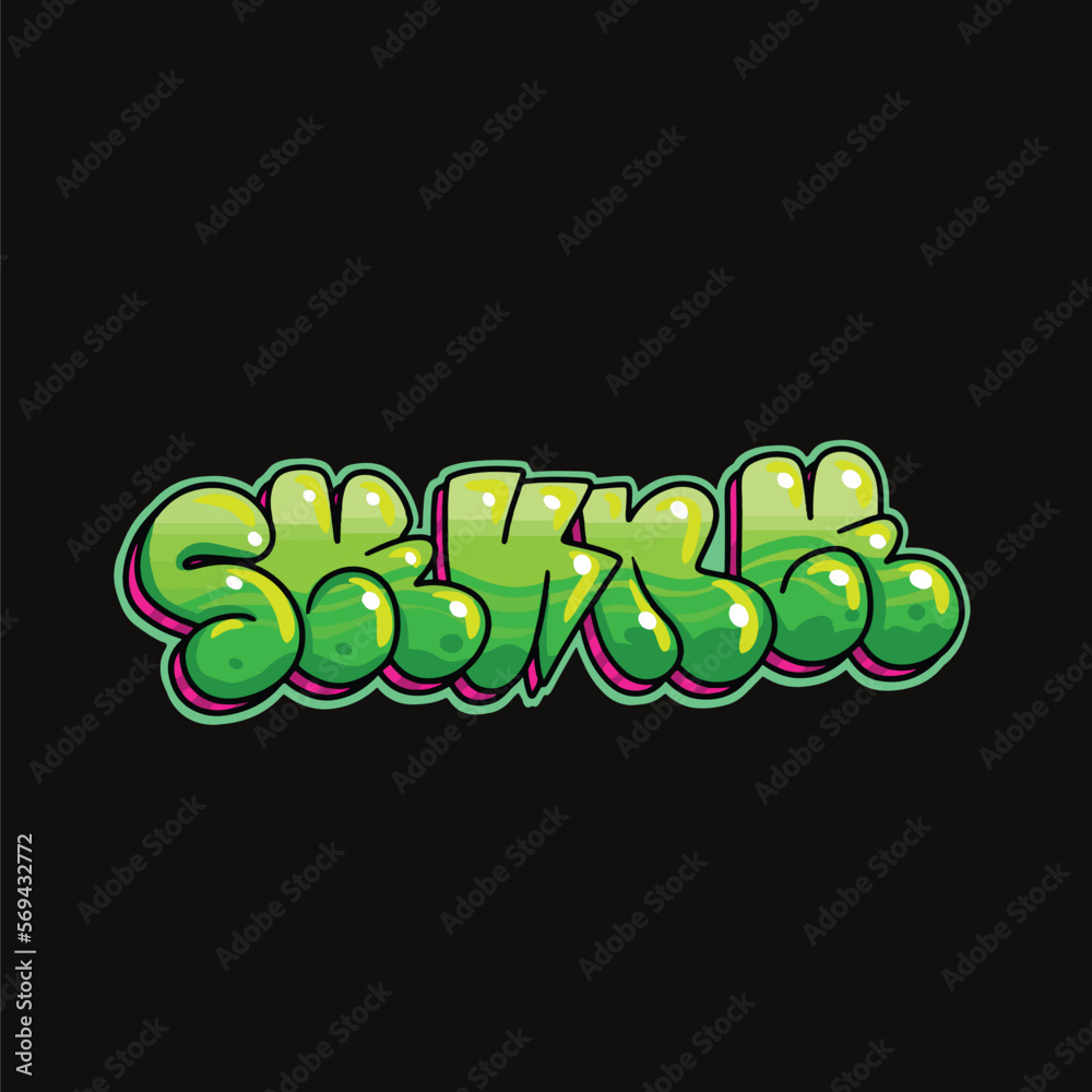 skunk vector graffiti font word street art weed vector tagging Stock ...