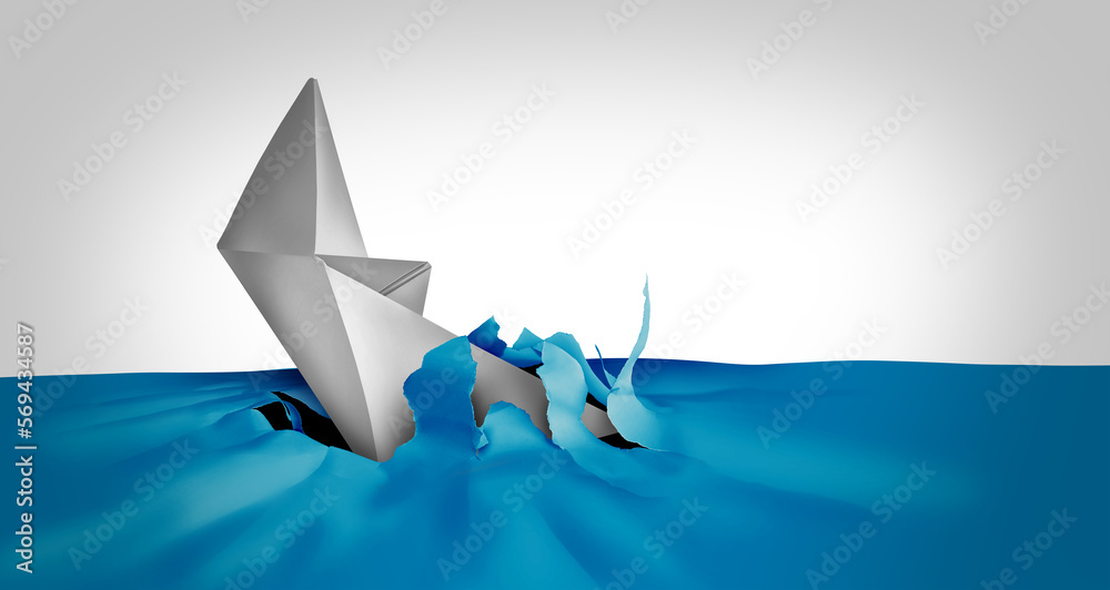 Capsizing Ship Metaphor and sinking boat as a business failure symbol ...