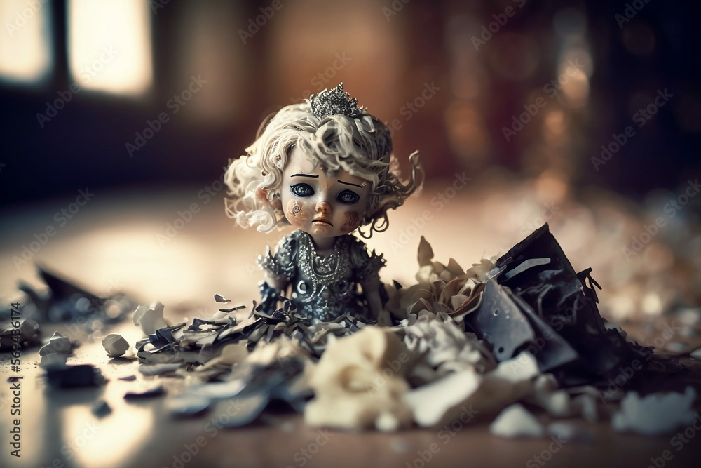 Sad Porcelain Doll Stock Illustration | Adobe Stock