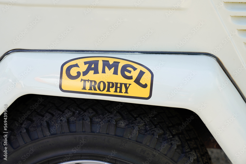 Camel Trophy logo text and brand sign race vehicle oriented competition ...