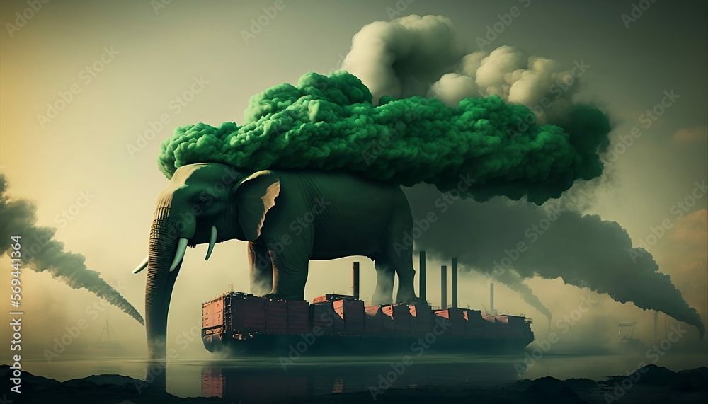 The Greenwashing Elephant in the Room covering up a Container Ship ...