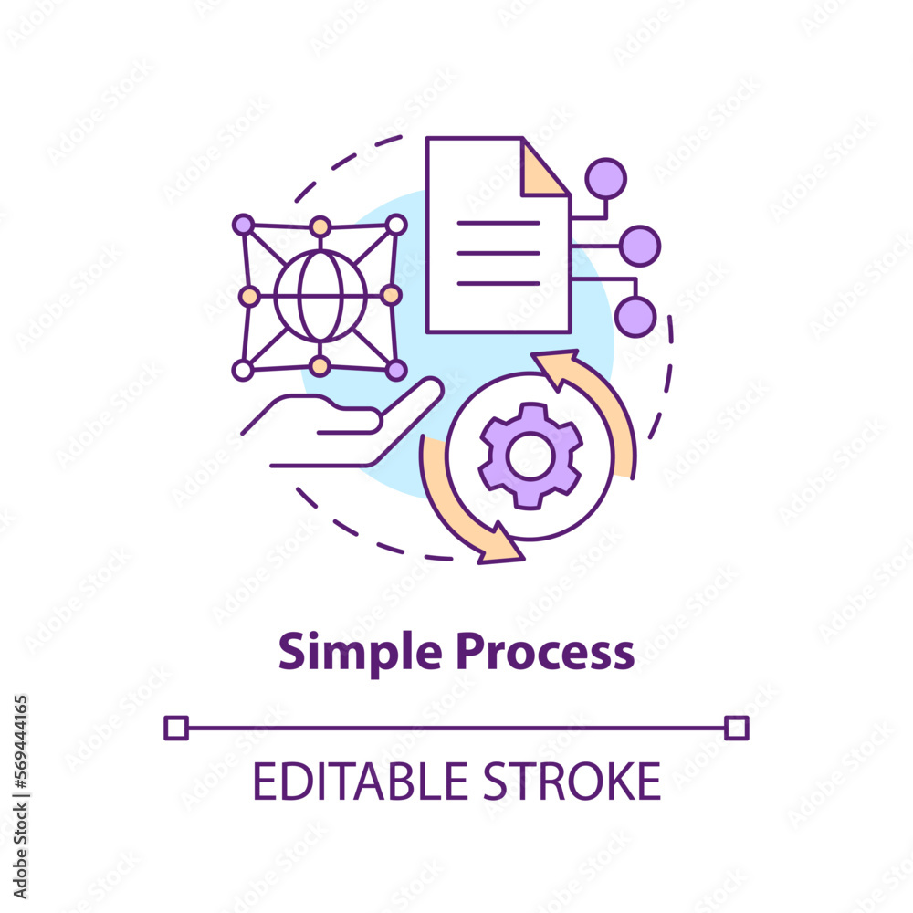 Simple process concept icon. No paperwork. IT staffing service ...