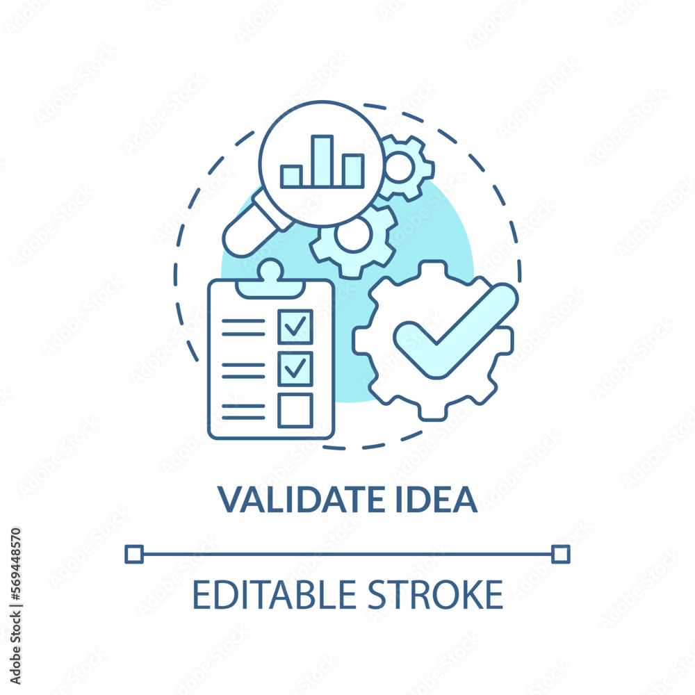 Validate idea turquoise concept icon. Analysis market. Become affiliate ... Validate idea turquoise concept icon. Analysis market. Become affiliate ...