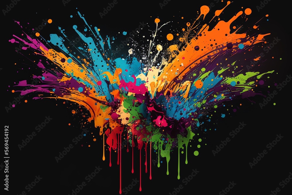 Abstract color splash background. Paint splashes. Painting concept ...