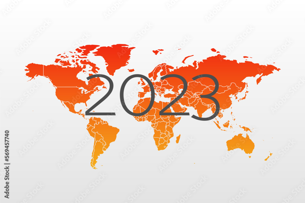 2023 World map infographic symbol. International illustration vector ...