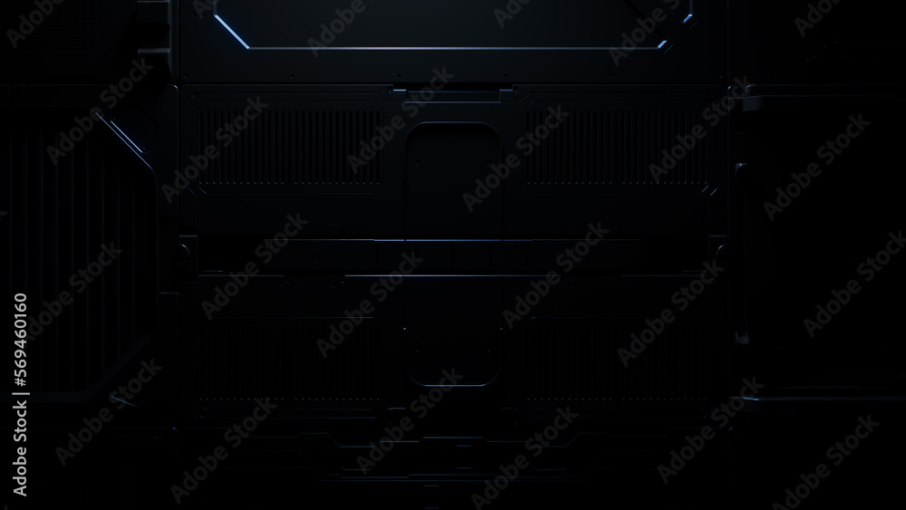Innovative 3D Render. Tech Wallpaper with Black, Science Fiction ...