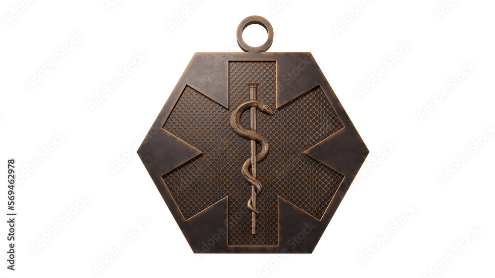 Star of Life Emergency Medical Services EMS symbol 3d Rendering PNG ...