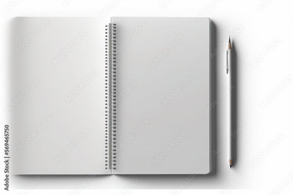 Realistic spiral binder square notebook mockup isolated on white ...