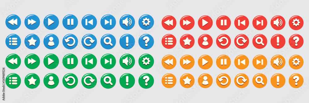 User Interface buttons, elements, and icons set for games or apps. Game ... User Interface buttons, elements, and icons set for games or apps. Game ...