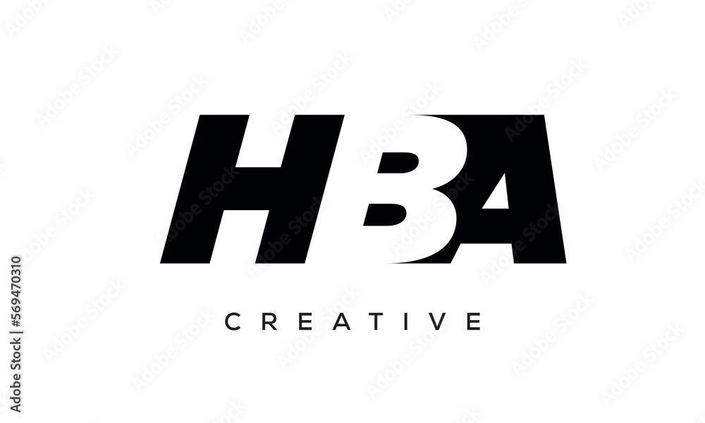 HBA letters negative space logo design. creative typography monogram ...