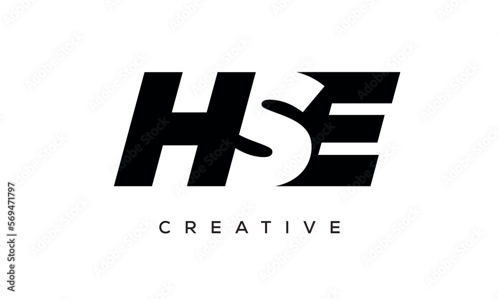 HSE letters negative space logo design. creative typography monogram ...