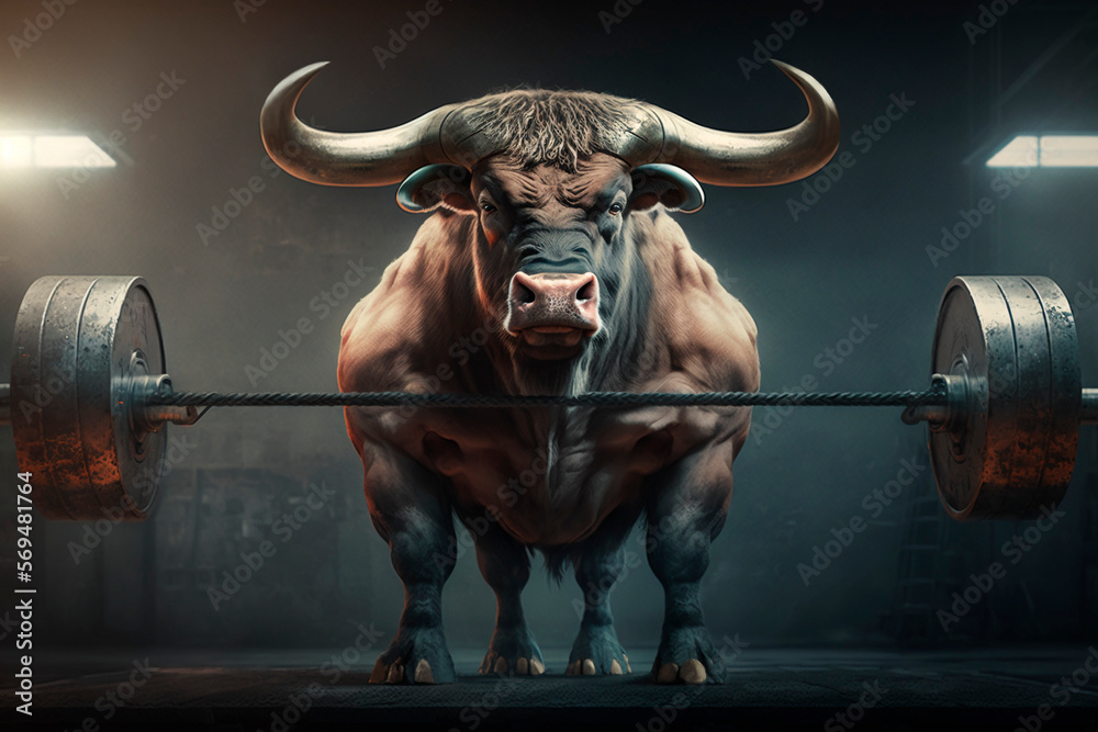 Photo & Art Print Buffalo bodybuilder. AI generation, Ирина Шемшура