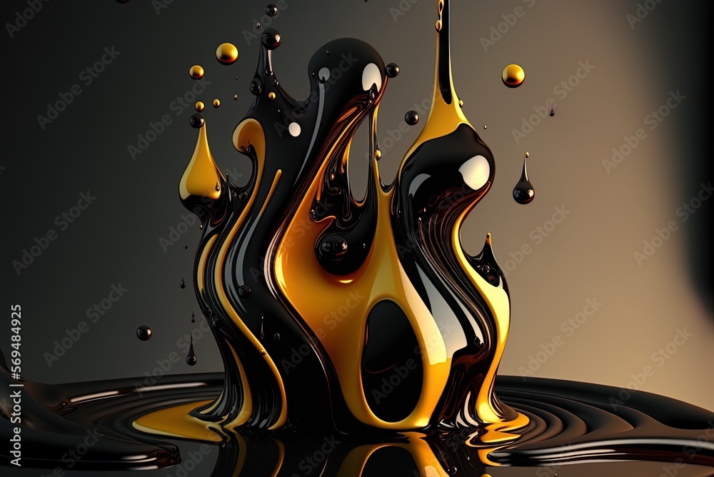 picture of a black and white abstract liquid wave art made from ...
