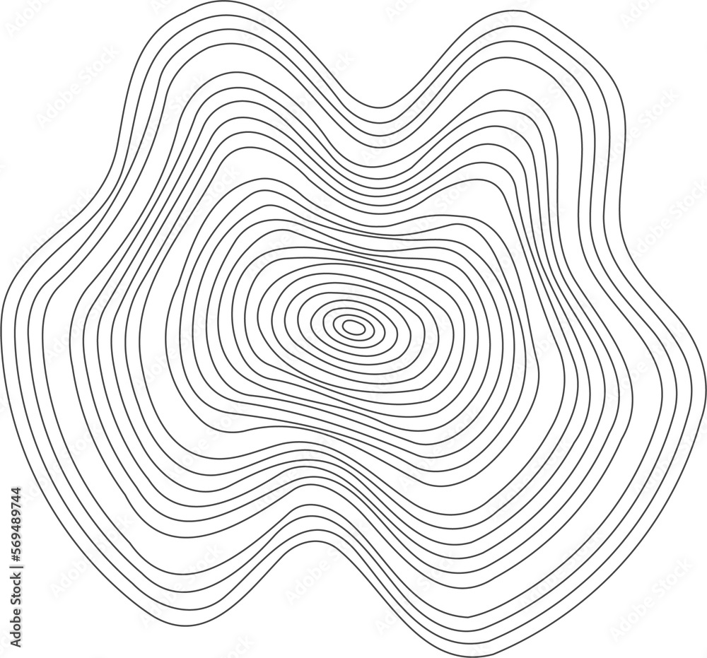 Linear wooden tree rings pattern. Topography circles with map texture ...