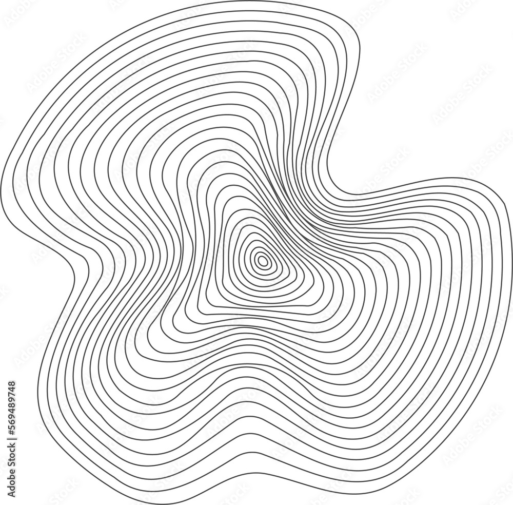 Linear wooden tree rings pattern. Topography circles with map texture ...