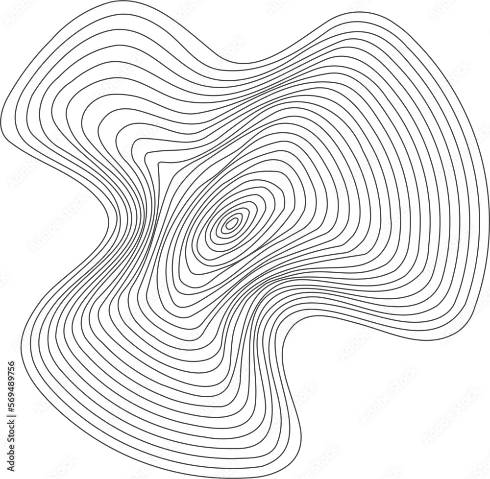 Linear wooden tree rings pattern. Topography circles with map texture ...