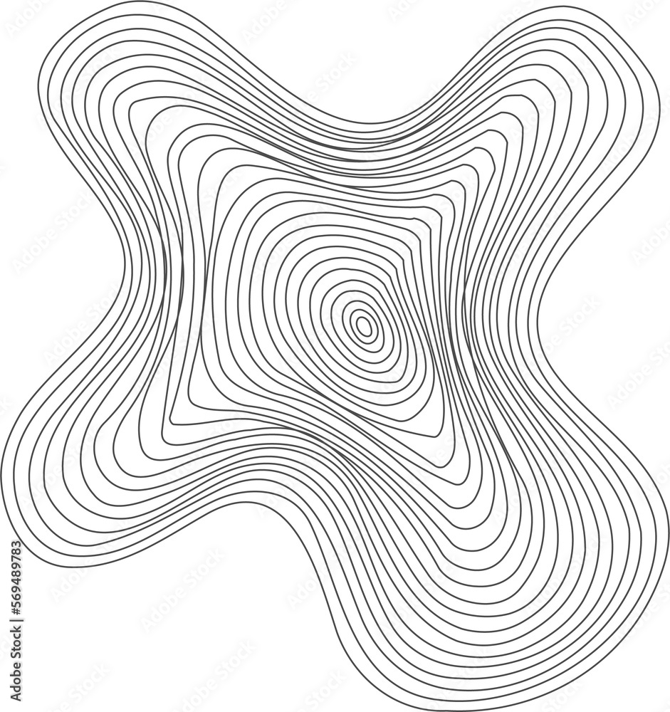 Linear wooden tree rings pattern. Topography circles with map texture ...