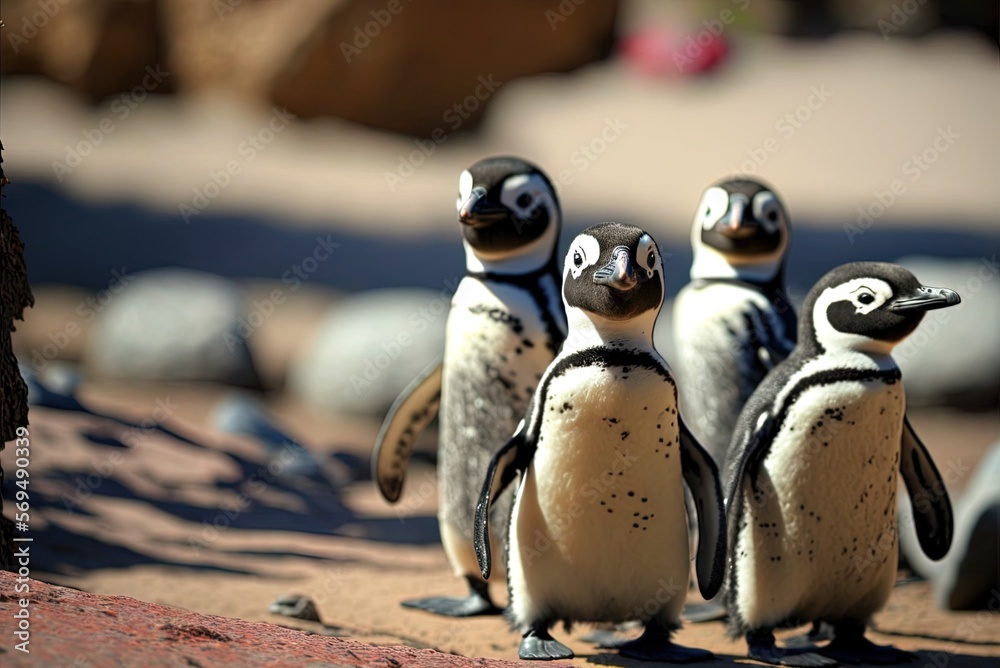 Shot with a narrow depth of field and a focus on a group of adorable ...