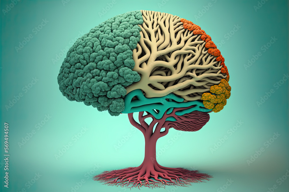 brain shaping tree, symbolizing emotional intelligence . Generative AI ...