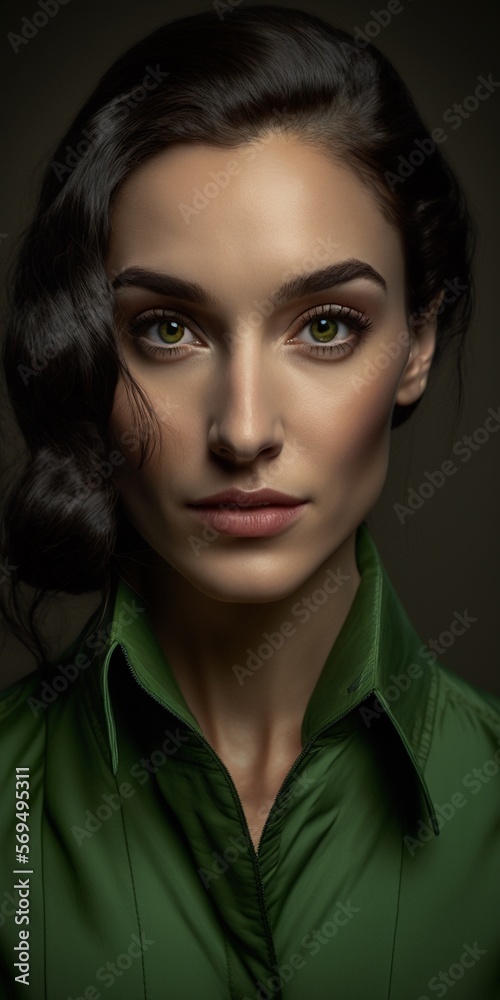 Hübsches Top Model im Portrait, Frau posiert im Fotostudio für Mode und ...