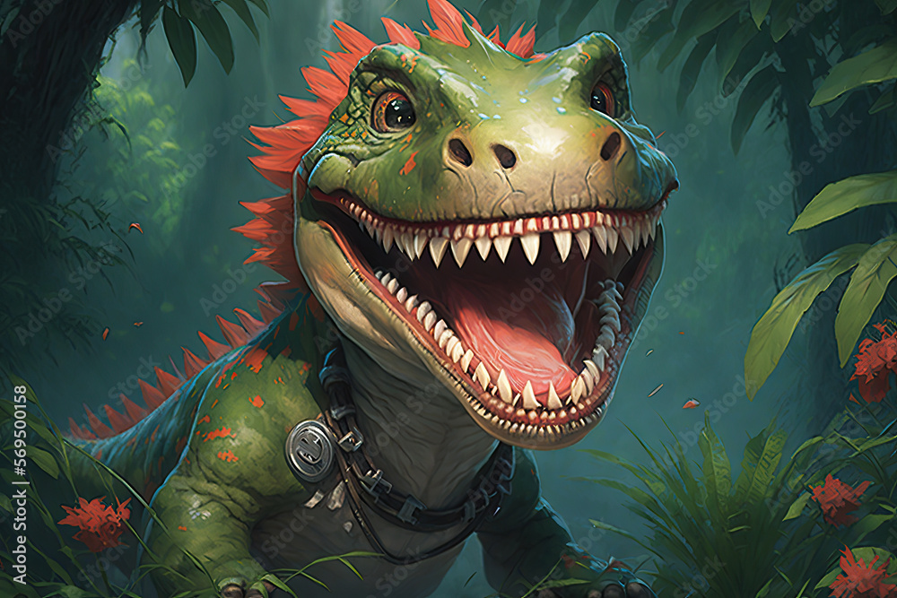 tyrannosaurus rex dinosaur 3d render created with Generative AI ...