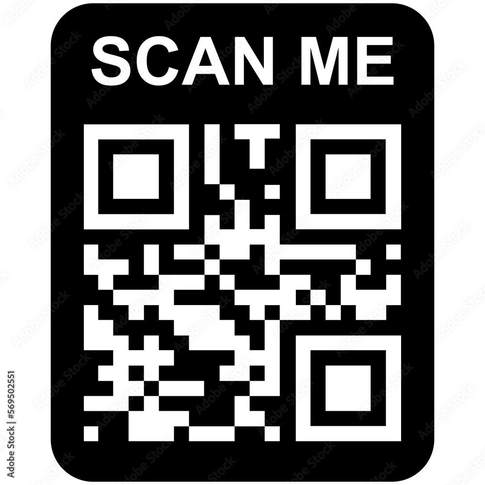 QR Code Colorful Frame For Scanning Scan Me Phone Tag Template Of QR