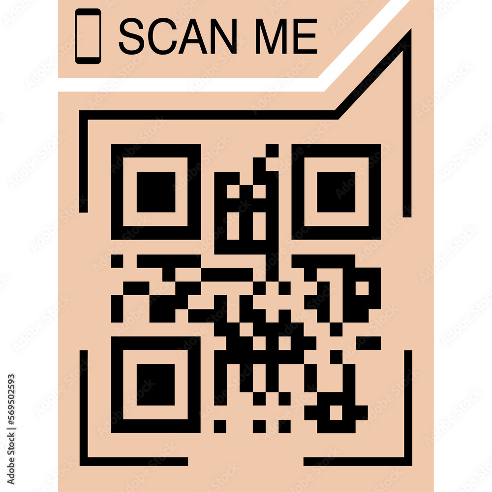 QR code colorful frame for scanning. Scan me phone tag. Template of QR ...