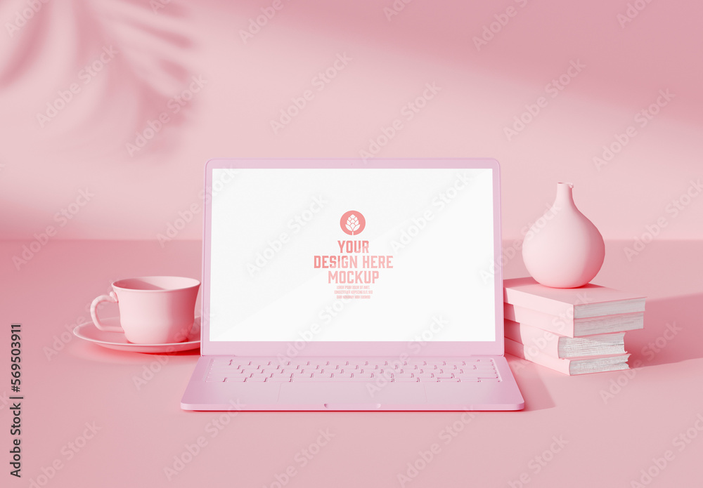 Abstract Background with Laptop Mockup Stock Template | Adobe Stock